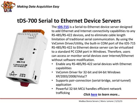 Introduction To Modbus To Ethernet Device Servers And Modbus Tcp To Rtu Gateways Pptx