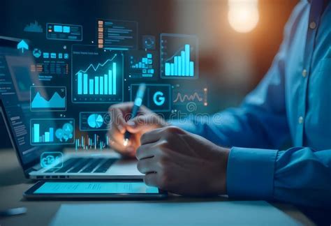 An Analyst Uses A Computer And Dashboard For Data Business Analysis And Data Management System