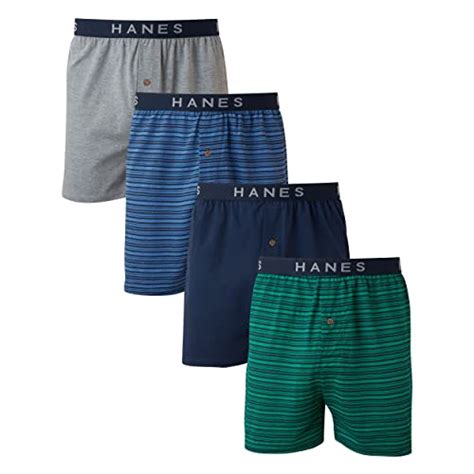 Hanes Mens 5 Pack Ultimate Dyed Exposed Waistband Knit Boxer With