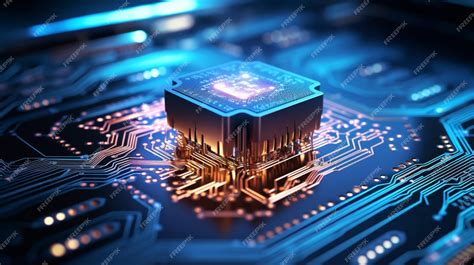 Premium Photo Neural Circuit And Electronic Cyber Brain In A Quantum
