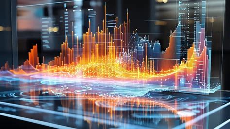 Futuristic Hologram Showing Growing City Skyline And Data Analysis