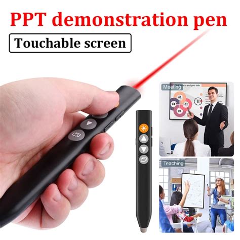 USB PPT PRESENTER Powerpoint Clicker Presentation Remote Control Pen For Metting 12 25