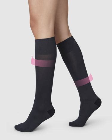 Irma Support Knee Highs Black 60 Den Buy Now Swedish Stockings