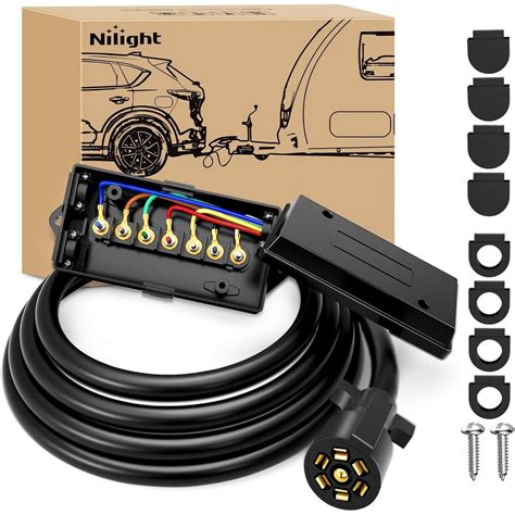 Conector De Remolque En Línea De 7 Vías Nilight De Alta Resistencia Cable Conector De 8 Pies