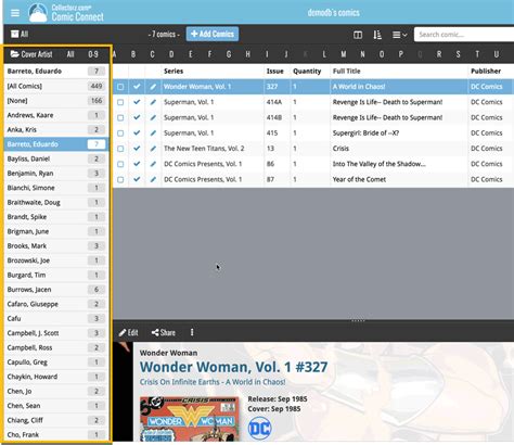 New Group Your Comics In Creators Folders CLZ Comics Web CLZ