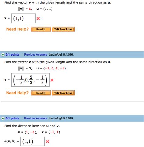 Solved Find The Vector V With The Given Length And The Same
