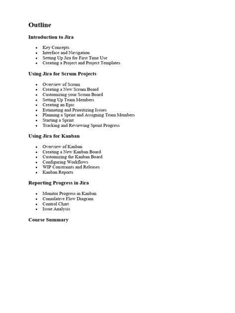 Jira Outline Pdf