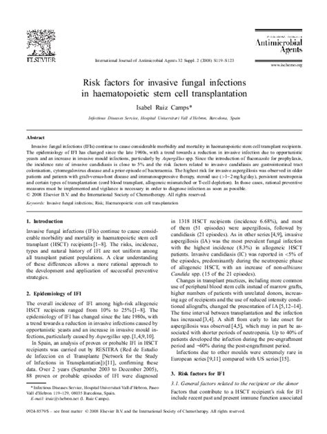 Pdf Risk Factors For Invasive Fungal Infections In Haematopoietic