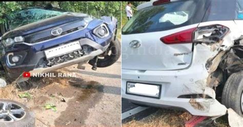 Tata Nexon Hits Hyundai I20 Lands On Opposite Road Car Blog India