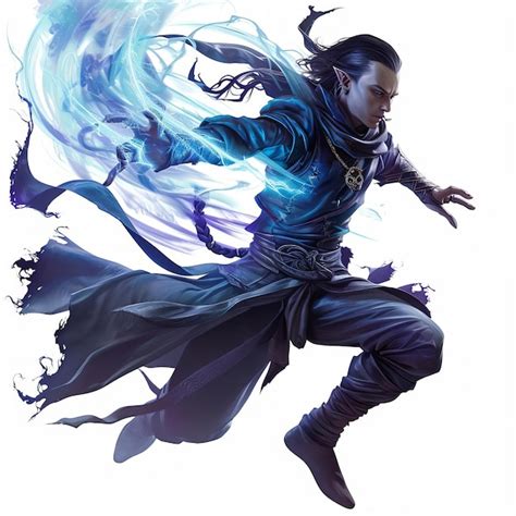 Strange Zephyr Shadowcaster Air Genasi Isolated On White Background