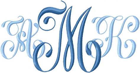 Glamour Monogram Font Comes In 2345 Inch Sizes Machine Embroide