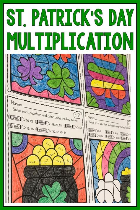 St Patricks Day Math Color By Product Multiplication Facts 1 12 Fun
