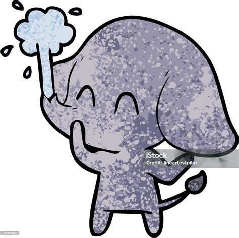 Vetores De Água De Jorrar De Elefante Bonito Dos Desenhos Animados E