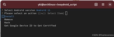 Archlinux部署waydroid 技术栈