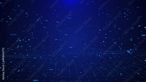 Futuristic Digital Tunnel Virtual Space Grid Fantastic Technology