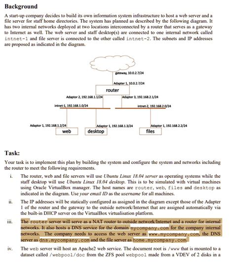 Solved Background A Start Up Company Decides To Build Its Own Information System Infrastructure
