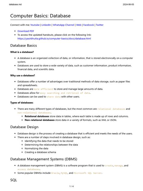 What is Database? | PDF | Databases | Relational Database