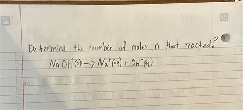 Determine The Number Of Moles N That Reacted In Each