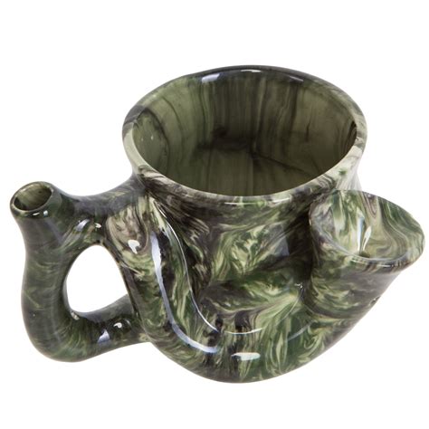 Wake And Bake Smoking Pipe Mug Ceramic Green Wave 16 Oz Etsy