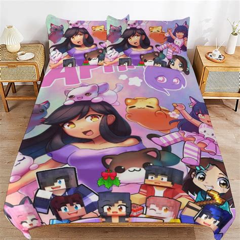 3 Piece Comfortable Bedding Set Aphmau Duvet Cover Twin Bed With 2