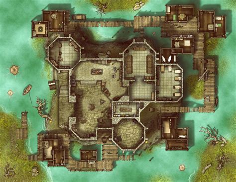 Free Swamp Fort Ttrpg Battlemap Castles Forts And Keeps — Tom Cartos