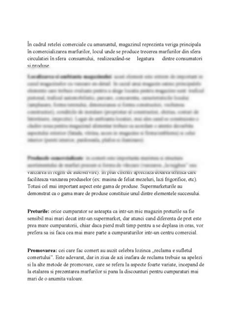 Referat Gestiunea Unui Magazin Alimentar