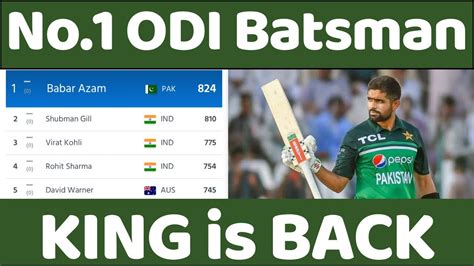 Babar Azam Becomes No 1 Odi Batsman In Latest Icc Odi Rankings Babar
