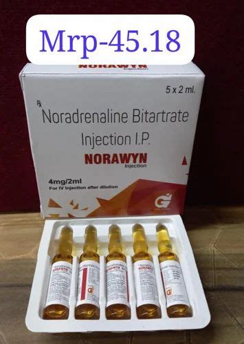 Noradrenaline Norepinephrine 5x2ml At ₹ 4518piece Dhakoli Zirakpur Id 2853807598030