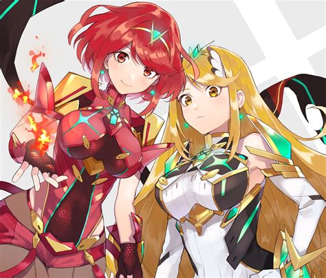 Pyra Mythra And Mythra Xenoblade Chronicles And 2 More Drawn By