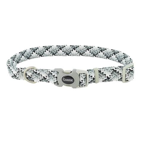 Coastal Pet Adjustable Woven Reflective Dog Collar Grey Scale 18 26