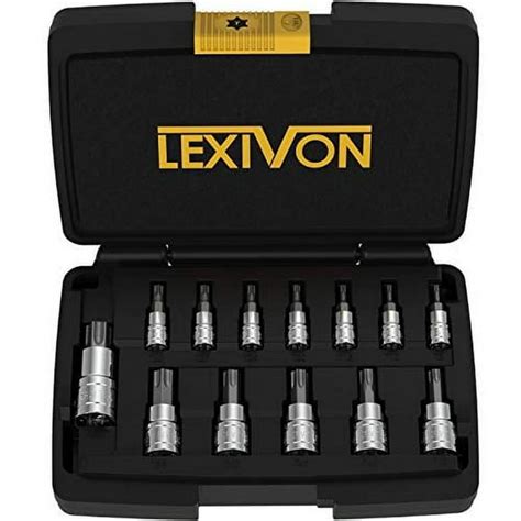 Lexivon Xzn Triple Square Spline Bit Socket Set Extra Long 4 Inch 10 Piece European Style M4