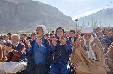 A Large Number Of Faithful Offering Dua After Eid Ul Fitr Prayer At