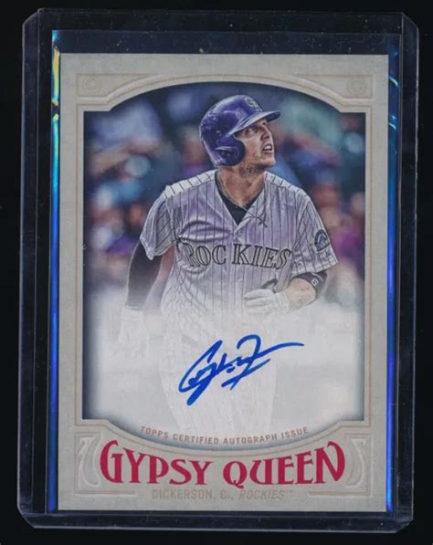 Auto Autographe Corey Dickerson Topps Gypsy Queen Colorado Rockies Eur Picclick Fr