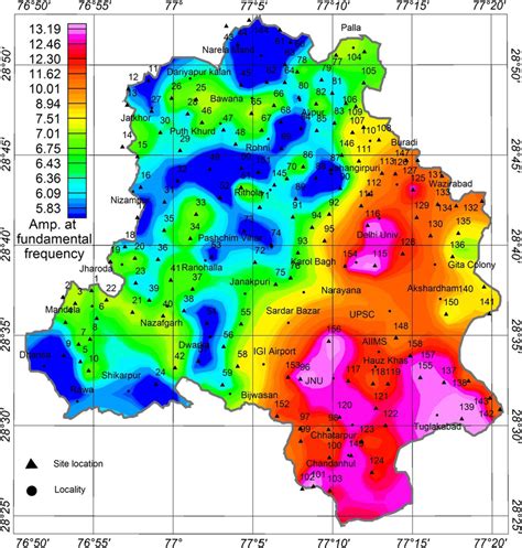 Spatial Distribution Of Spectral Amplification At Fundamental Frequency Download Scientific