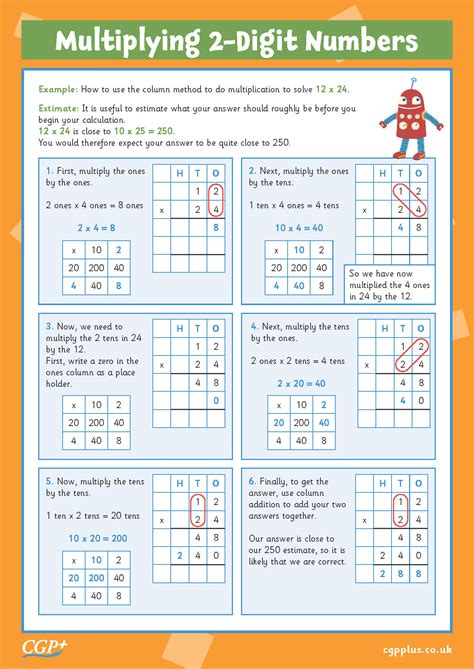 Multiplying 2 Digit By 2 Digit Numbers Using Column Multiplication