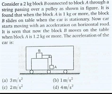 Answered Consider A 2 Kg Block B Connected To Block A Through A Kunduz