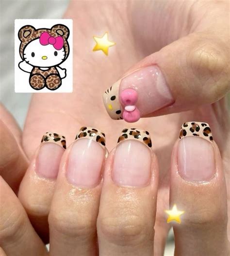 Hello Kitty Nail Ideas Cheetah Hello Kitty Hello Kitty Almond Nails