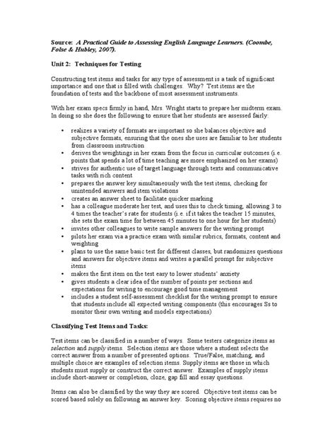 Objective Type Test Items