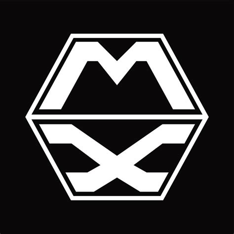 MX Logo Monogram With Hexagon Shape Up And Down Design Template