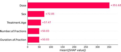 Mean Absolute Value SHAP Values For Each Feature In The RSF Model In