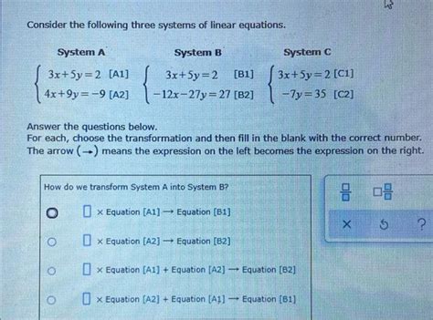 solved consider the following three systems of linear