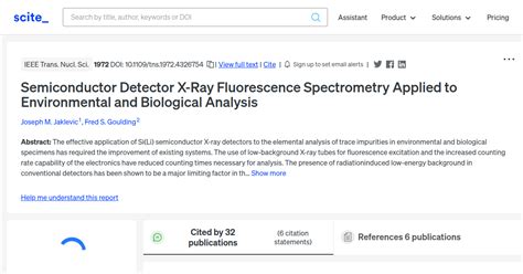 Semiconductor Detector X Ray Fluorescence Spectrometry Applied To