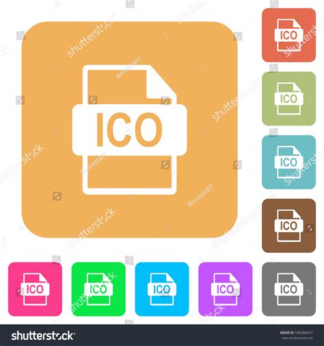 Ico File Format Icons On Rounded Stock Vector 540286657 Shutterstock