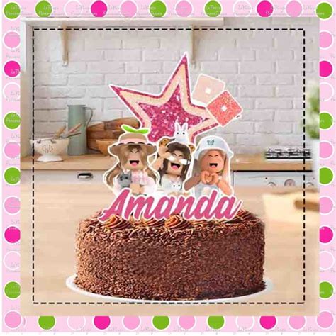 Topo De Bolo Roblox Menina Julia Minegirl Elo