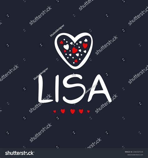 Lisa Calligraphy Female Name Vector Illustration Stock Vector Royalty