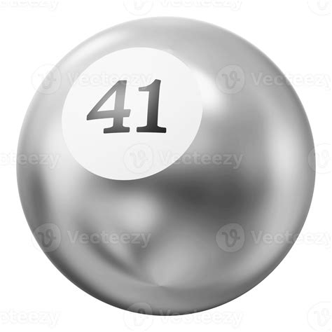 Ball Silver 3d Icon Number 41 46643350 Png