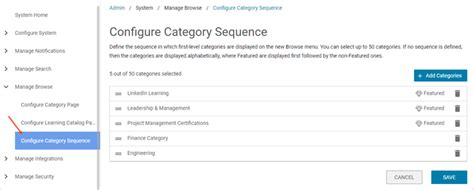 Configure Category Sequence