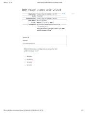 IBM Power E Level Quiz Review And Insights Course Hero