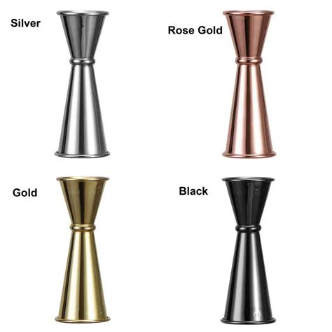 1pc Double Cocktail Jigger Dual Design With Measurements Scale Inside