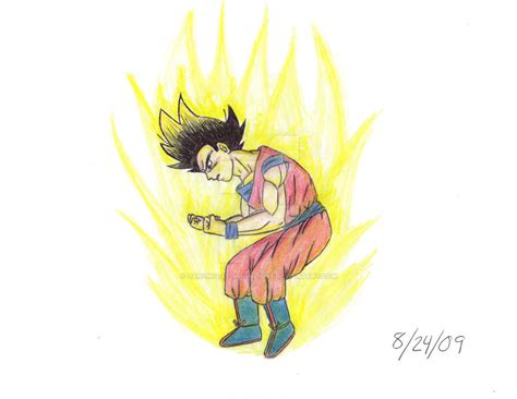 Goku Going Ssj By Dancing By Moonlight On Deviantart